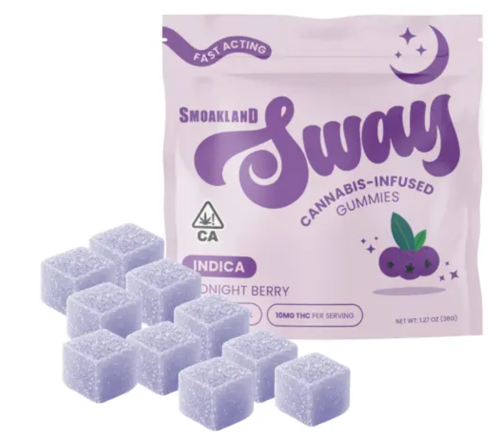 Buy Smoakland - Sway - Midnight Berry - 100 mg - Gummies at Greenstone