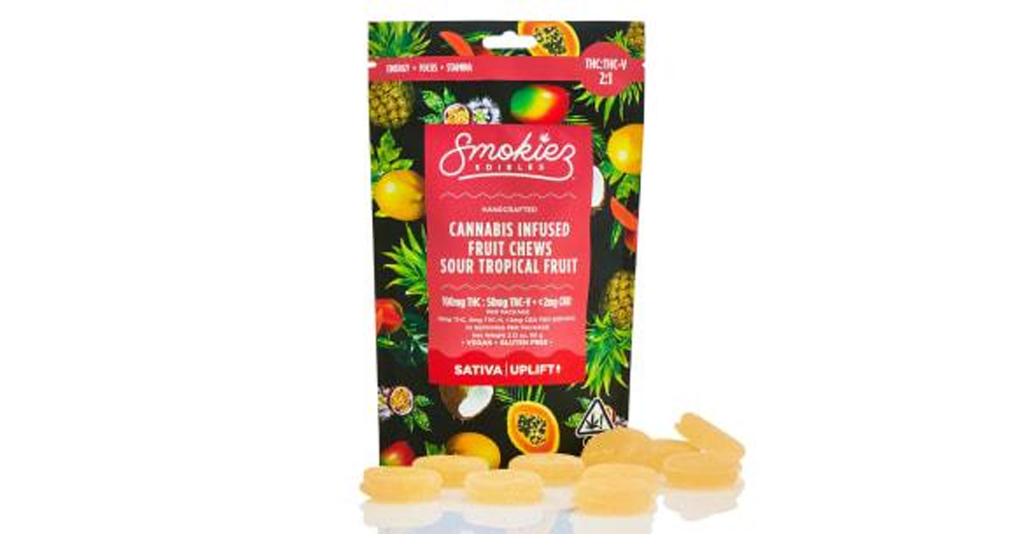 Mission Valley - Smokiez Edibles - Tropical Fruit 2:1 THC:THCv Fruit ...