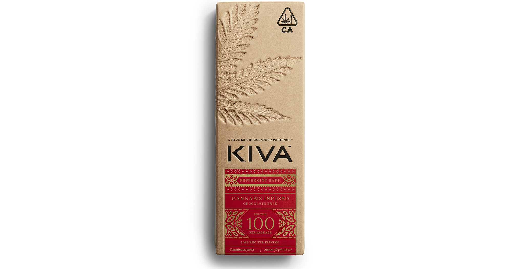 Mission Valley - Kiva - Peppermint Bark Dark Chocolate Bar - 100mg ...