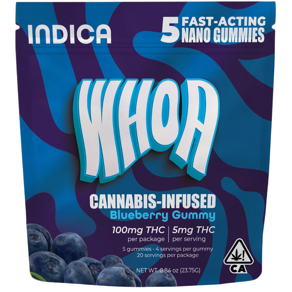Whoa Blueberry Gummy 5-Pack Edibles Strain (indica), 100mg