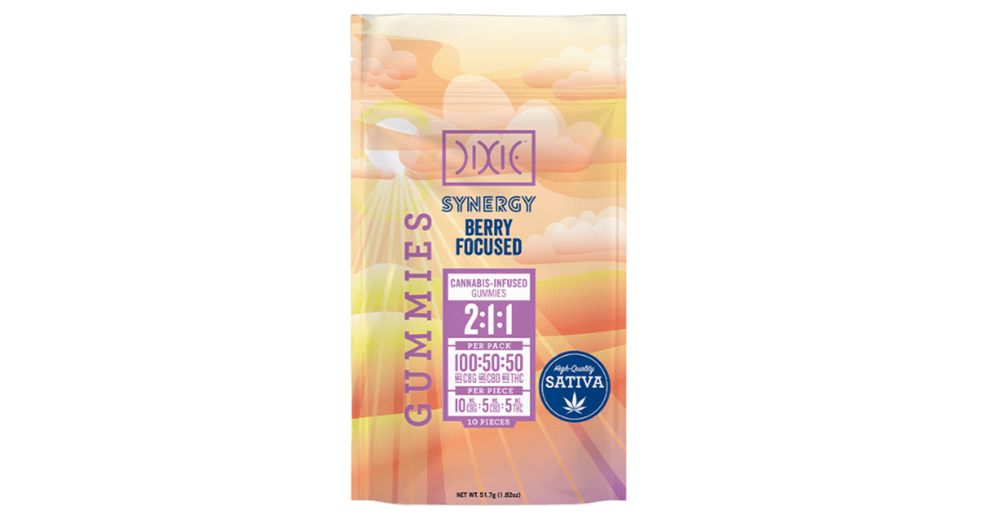 Vista - Dixie - Berry Focused 2:1:1 CBG:CBD:THC Synergy Gummies - 200mg ...