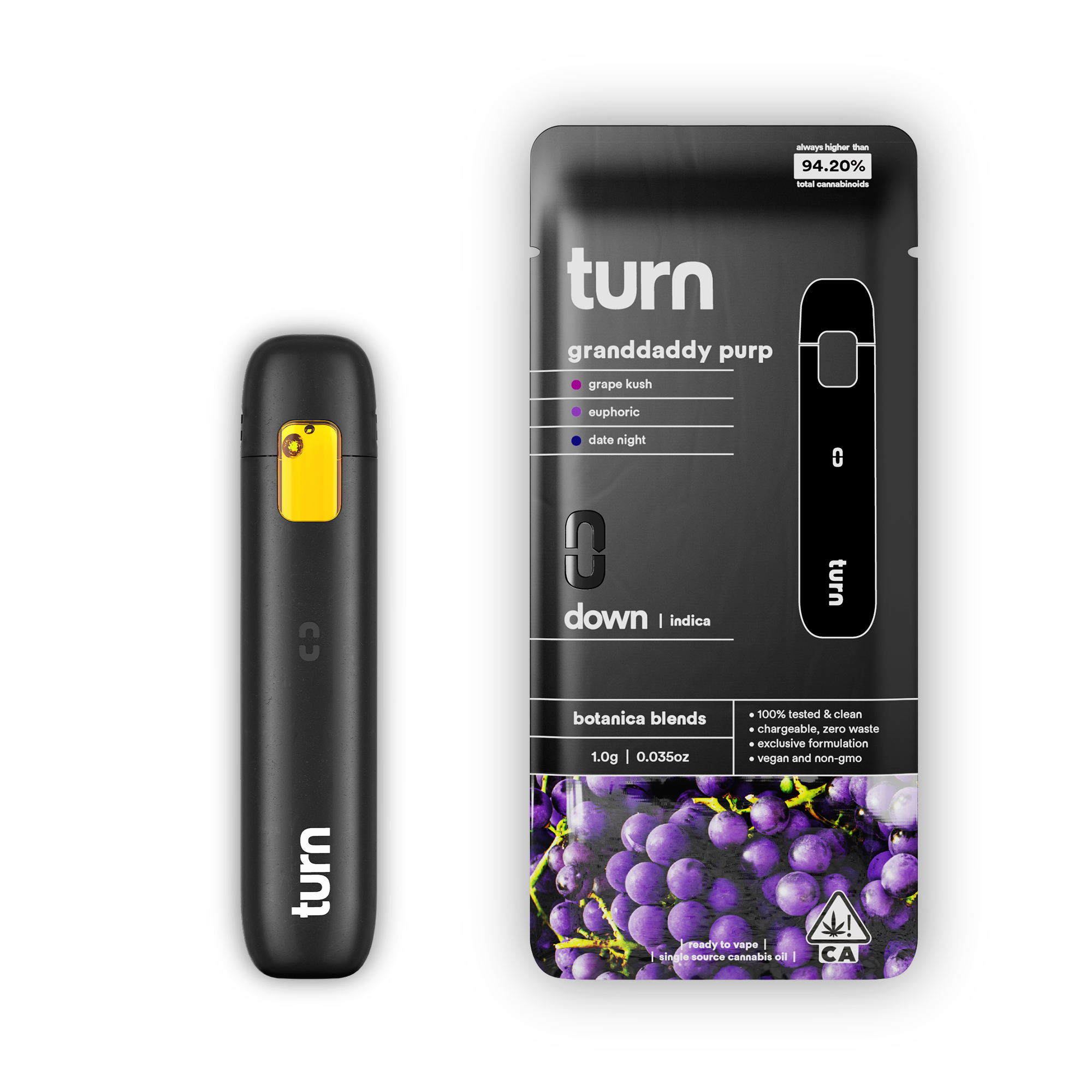 turn Granddaddy Purple All-In-One Vapes Strain (indica), 1g