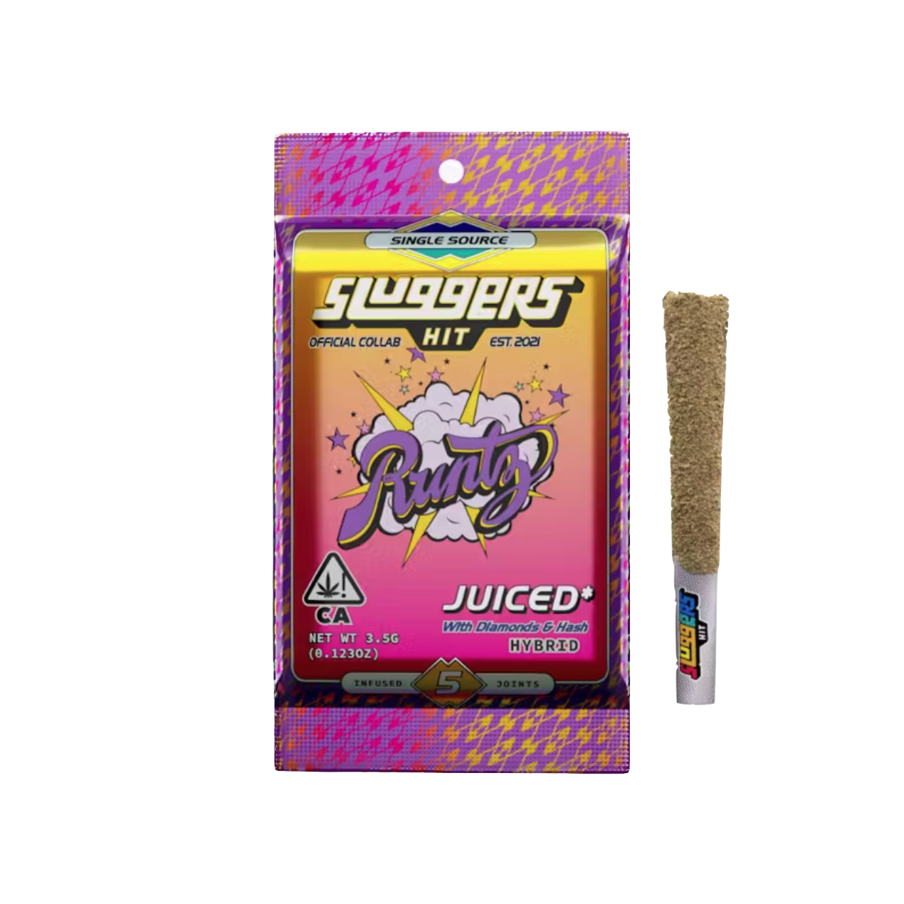 Sluggers Hit Runtz Infused 0.7g 5-Pack Prerolls Strain (hybrid), 3.5g