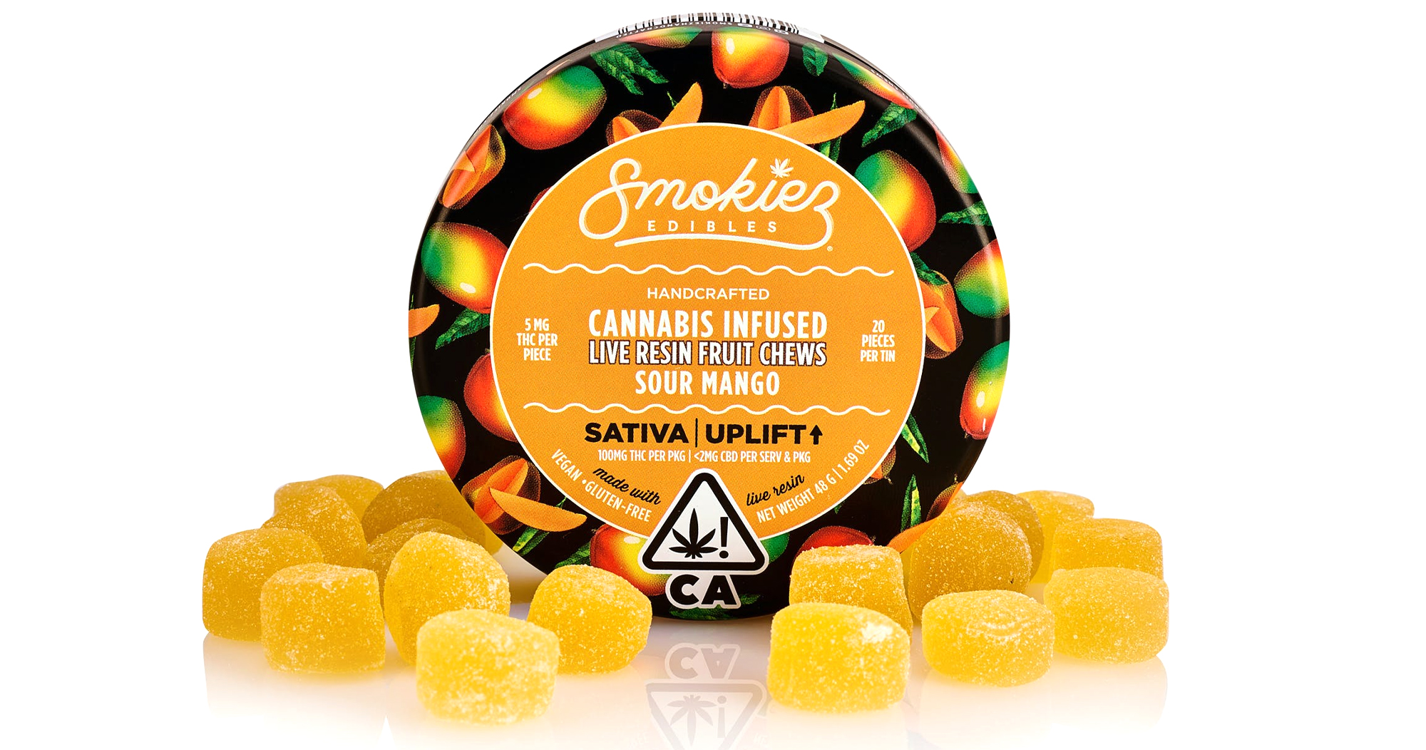 Vista - Smokiez Edibles - Sour Mango Live Resin Fruit Chews - 100mg ...