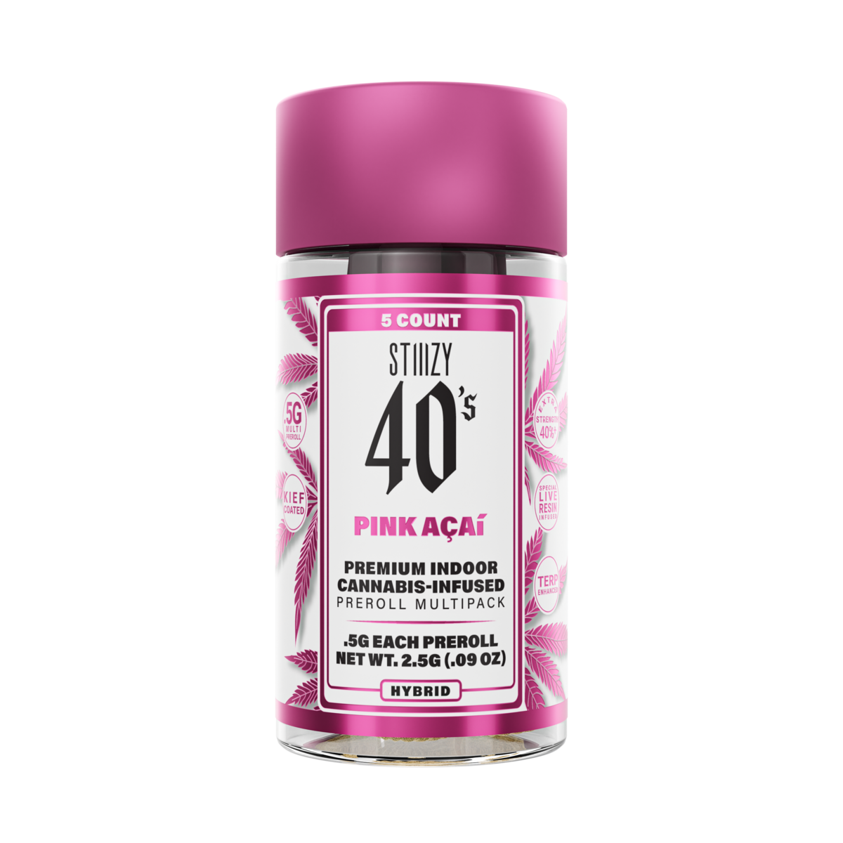 STIIIZY Pink Acai 40s Infused Mini Joint 5-Pack Prerolls Strain (hybrid ...