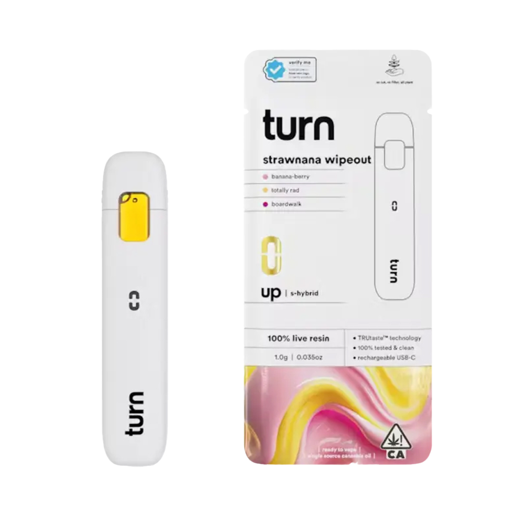 turn Strawnana Wipeout Live Resin All-In-One Vapes Strain (sativa), 1g