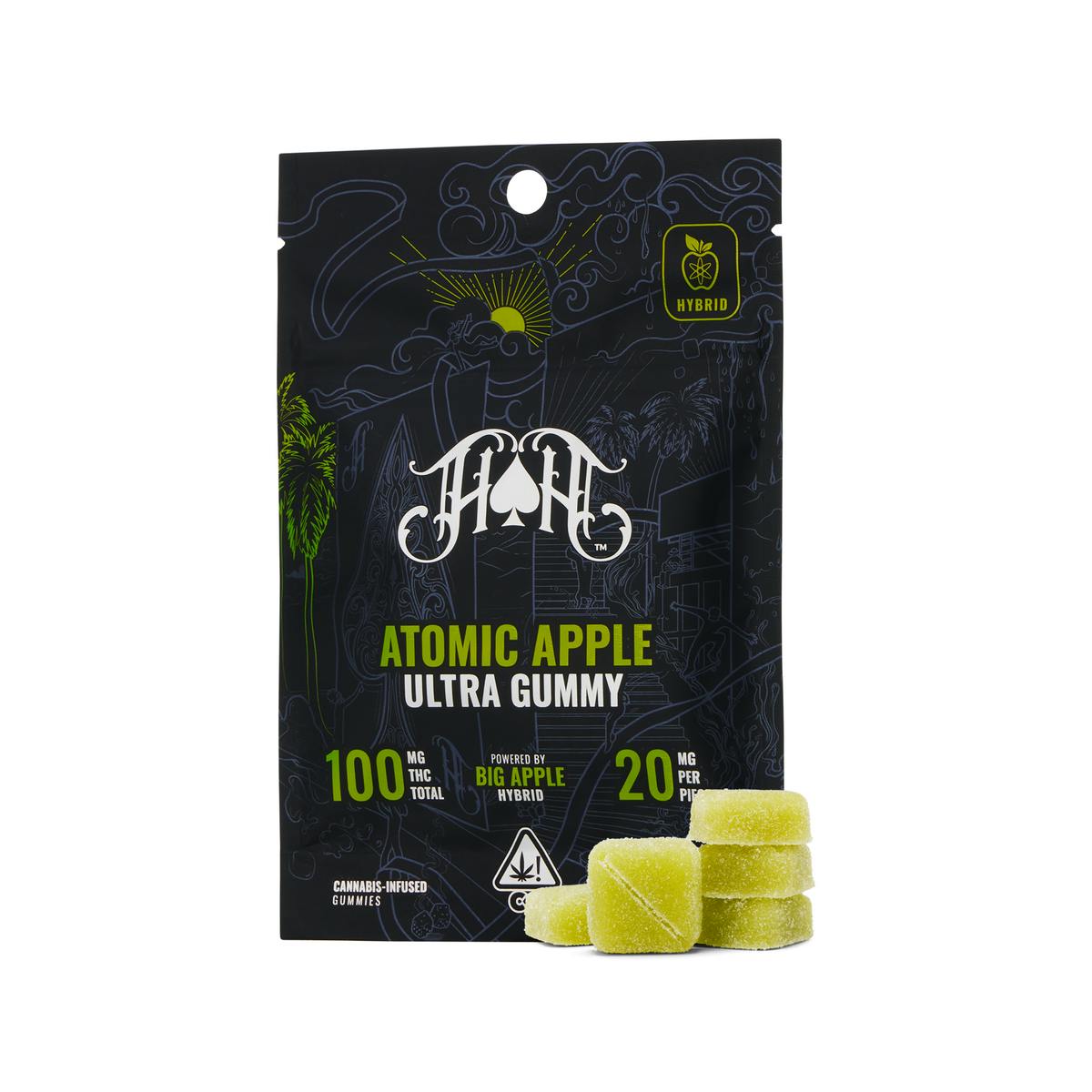 Heavy Hitters Atomic Apple Ultra Gummies Edibles Strain (hybrid), 100mg