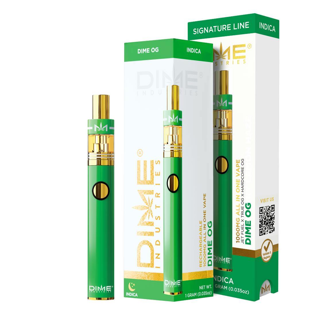 DIME Industries Dime OG Live Resin All-In-One Vapes Strain (indica), 1g