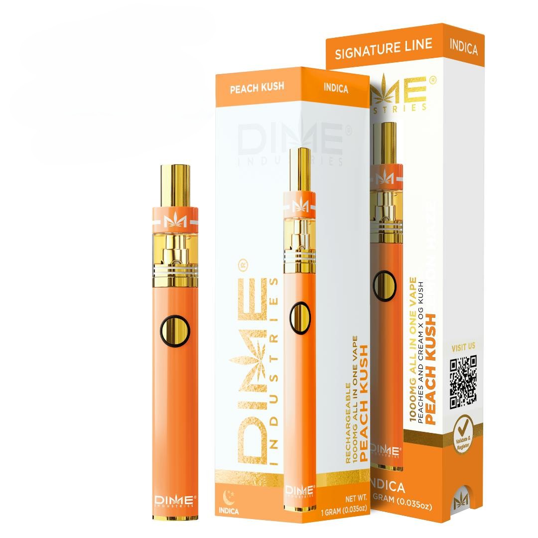 DIME Industries Peach Kush All-In-One Vapes Strain (indica), 1g