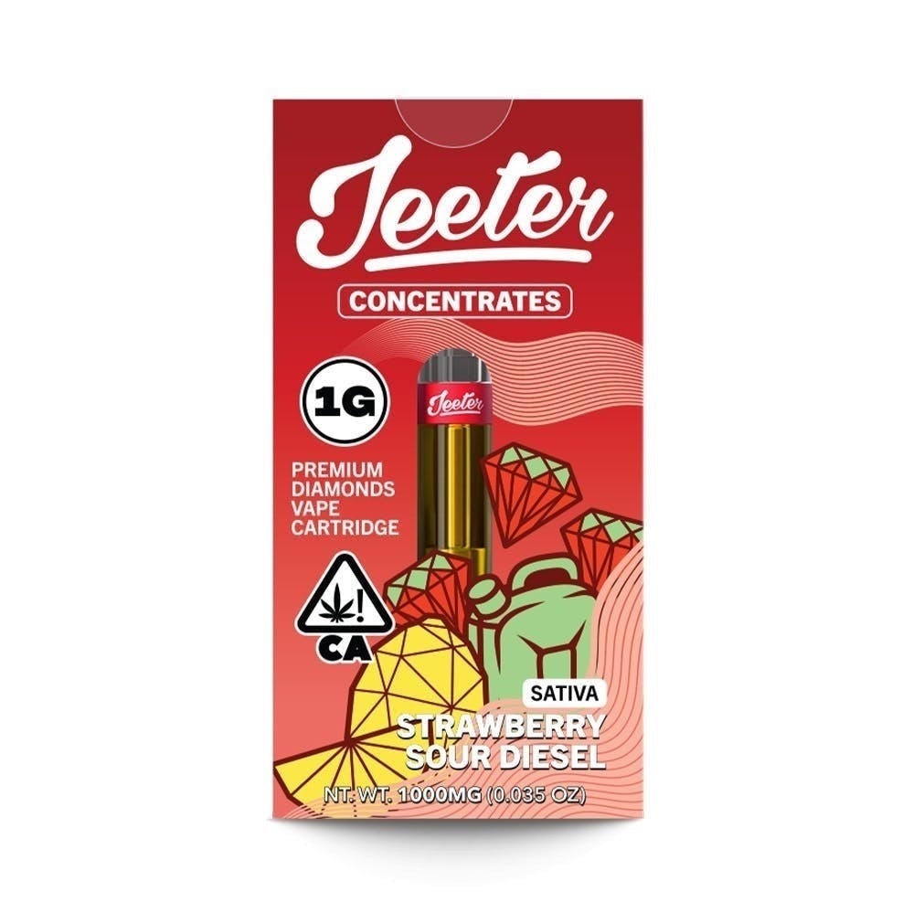 Jeeter Strawberry Sour Diesel Liquid Diamond Cart Vapes Strain (sativa), 1g