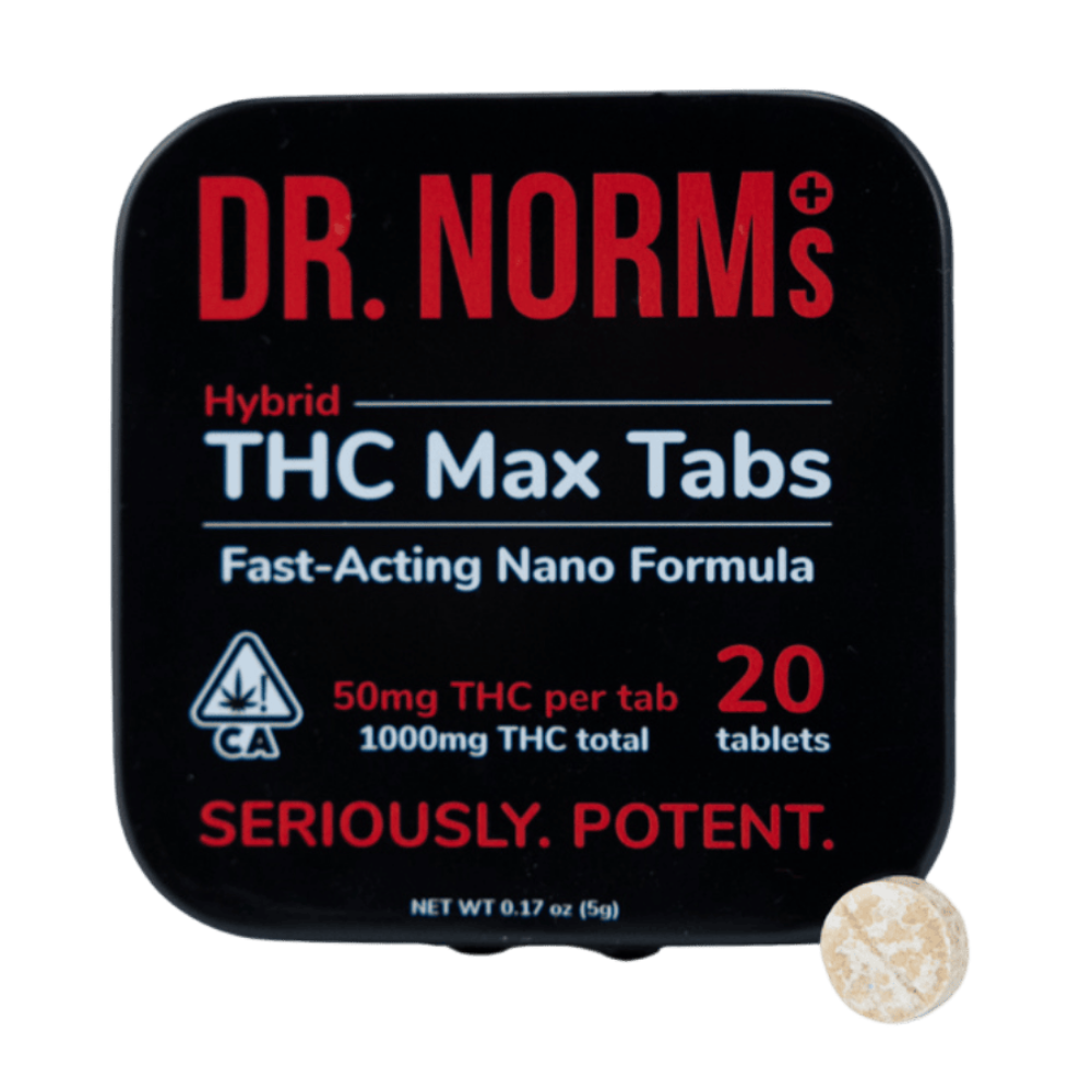 Dr. Norm's THC MAX Nano Tablets Edibles Strain (hybrid), 1000mg