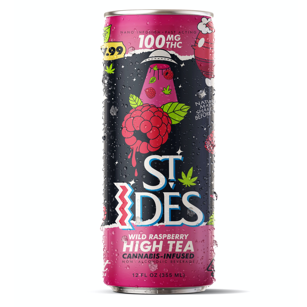 St. Ides Wild Raspberry High Tea Edibles Strain (hybrid), 100mg