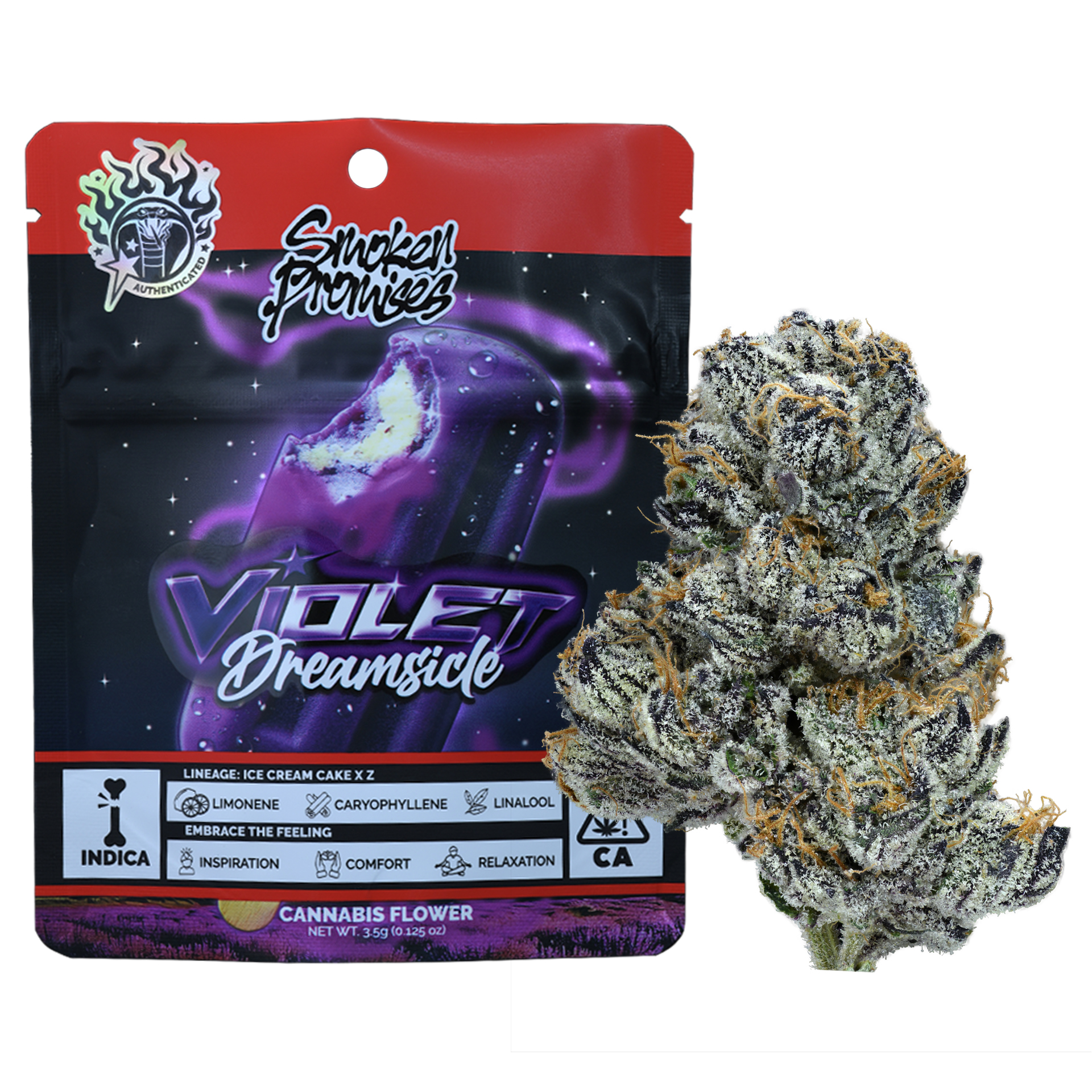 Smoken Promises Violet Dreamsicle Flower Strain (indica), 3.5g